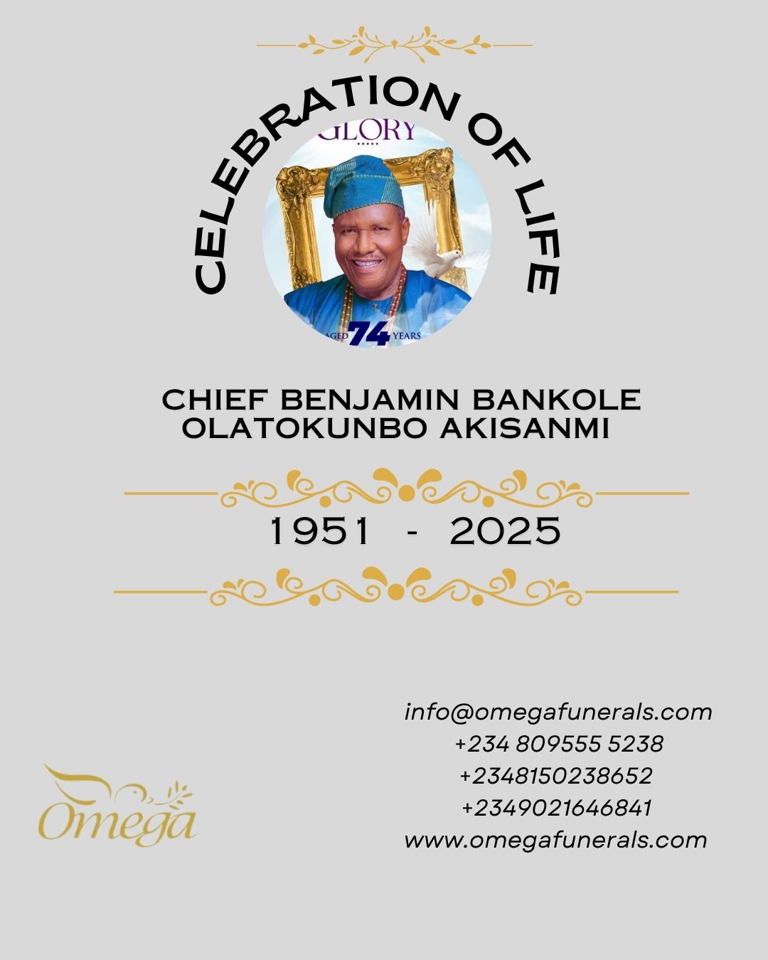 CHIEF BENJAMIN BANKOLE OLATOKUNBO AKISANMI - Omega Funeral Home ...
